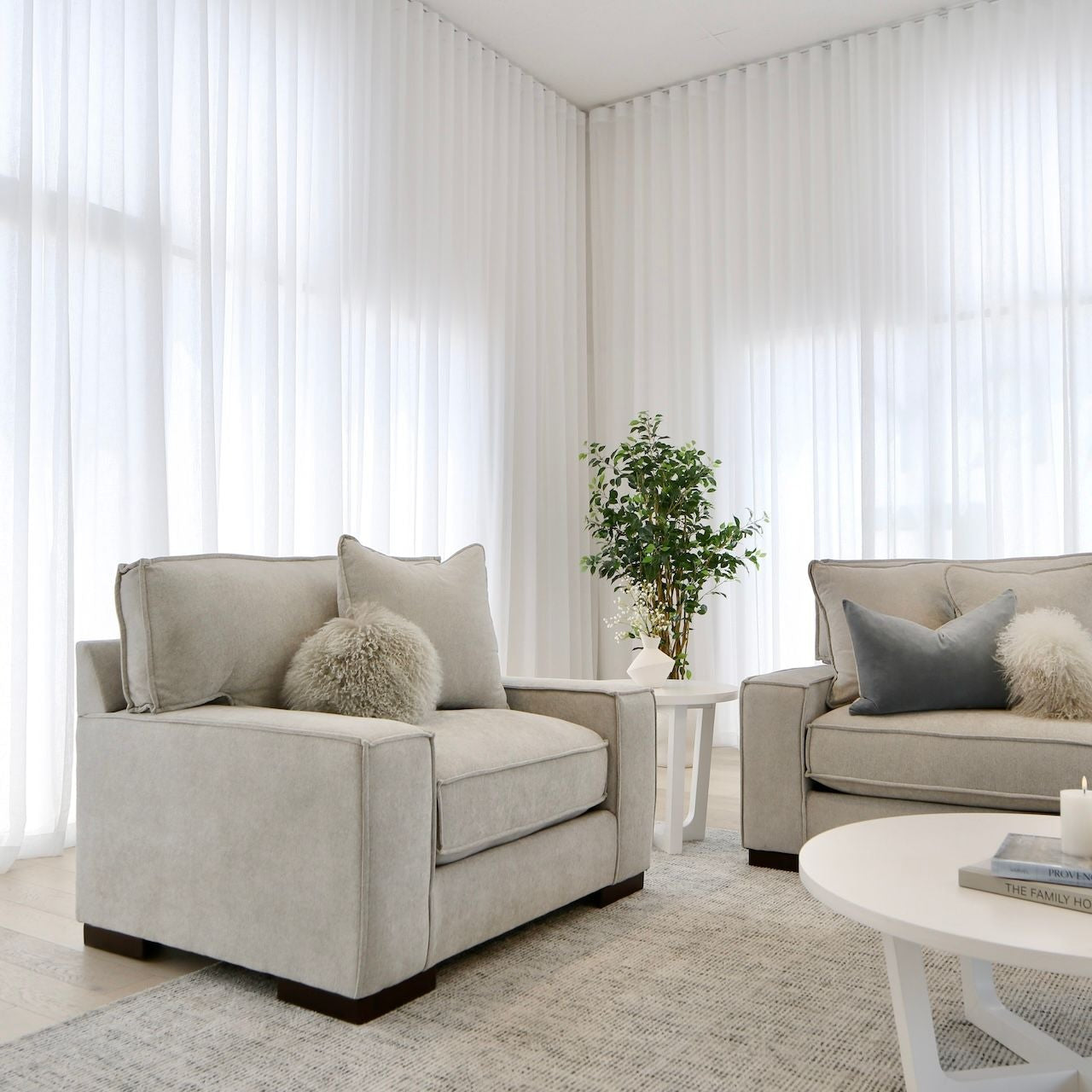 Brielle Armchair - Light Grey – The Furniture Gallery