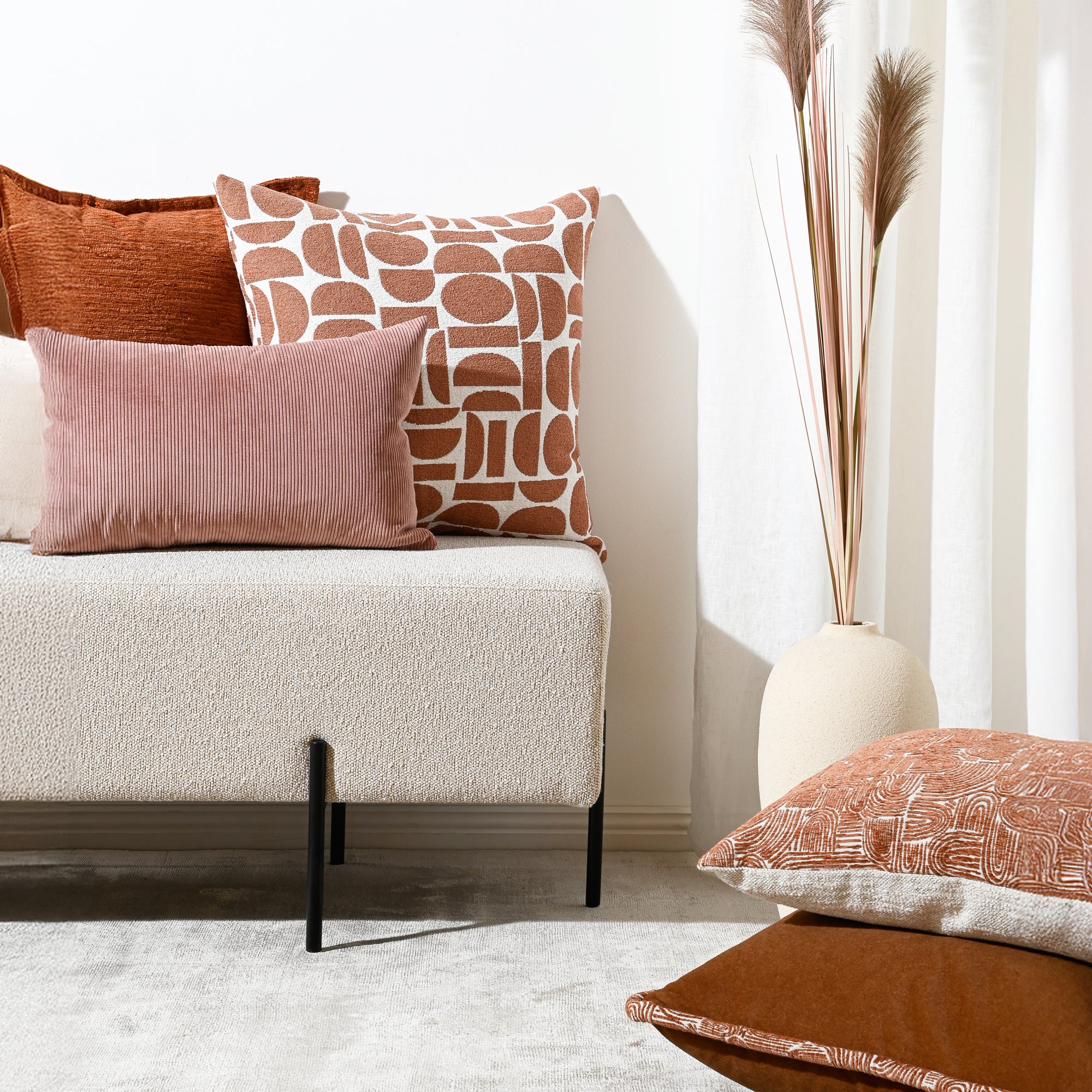 Coral Pop Fabric Cushion – The Furniture Gallery