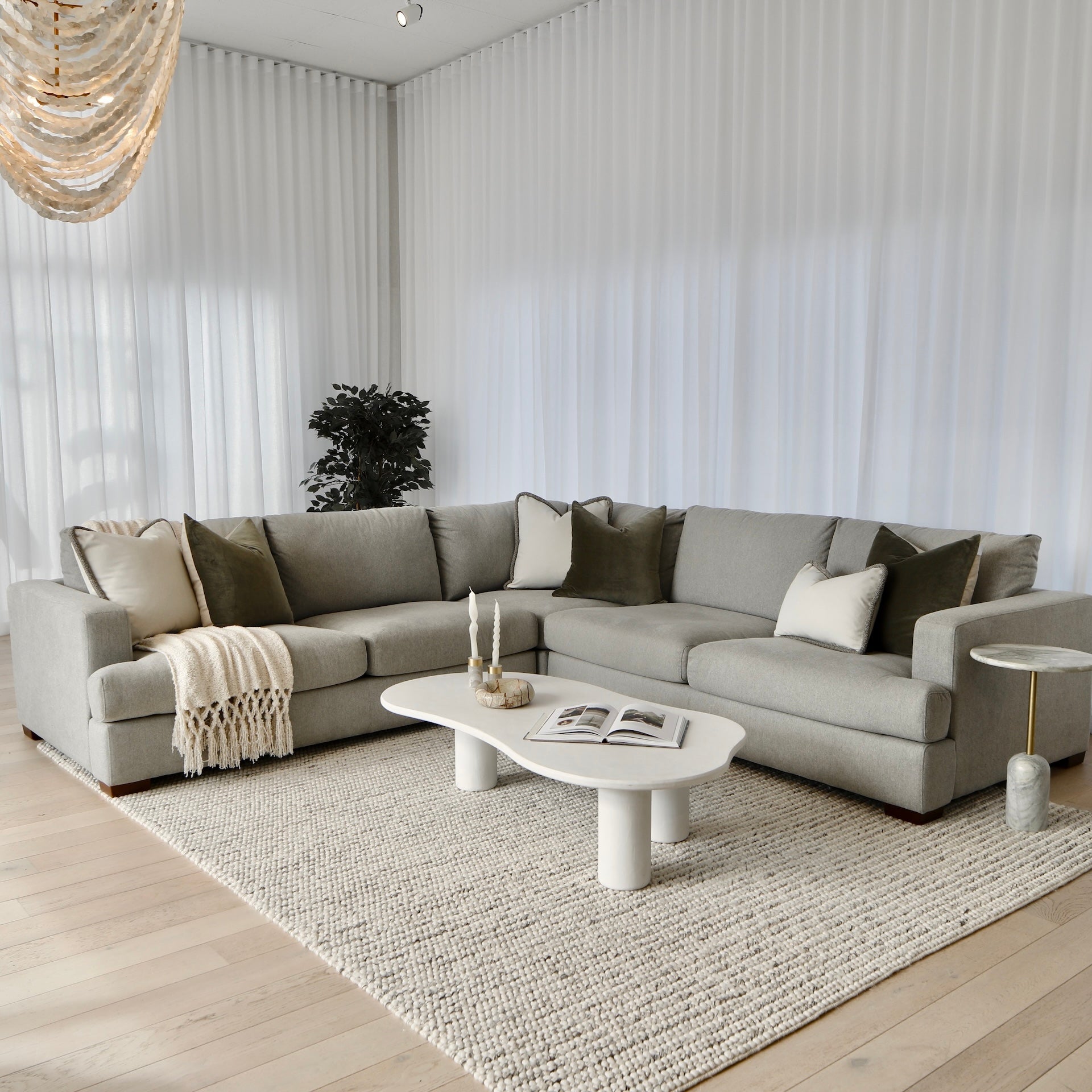 Buy Light Grey Monaco 5 Piece Corner Lounge in Perth, Osborne Park ...