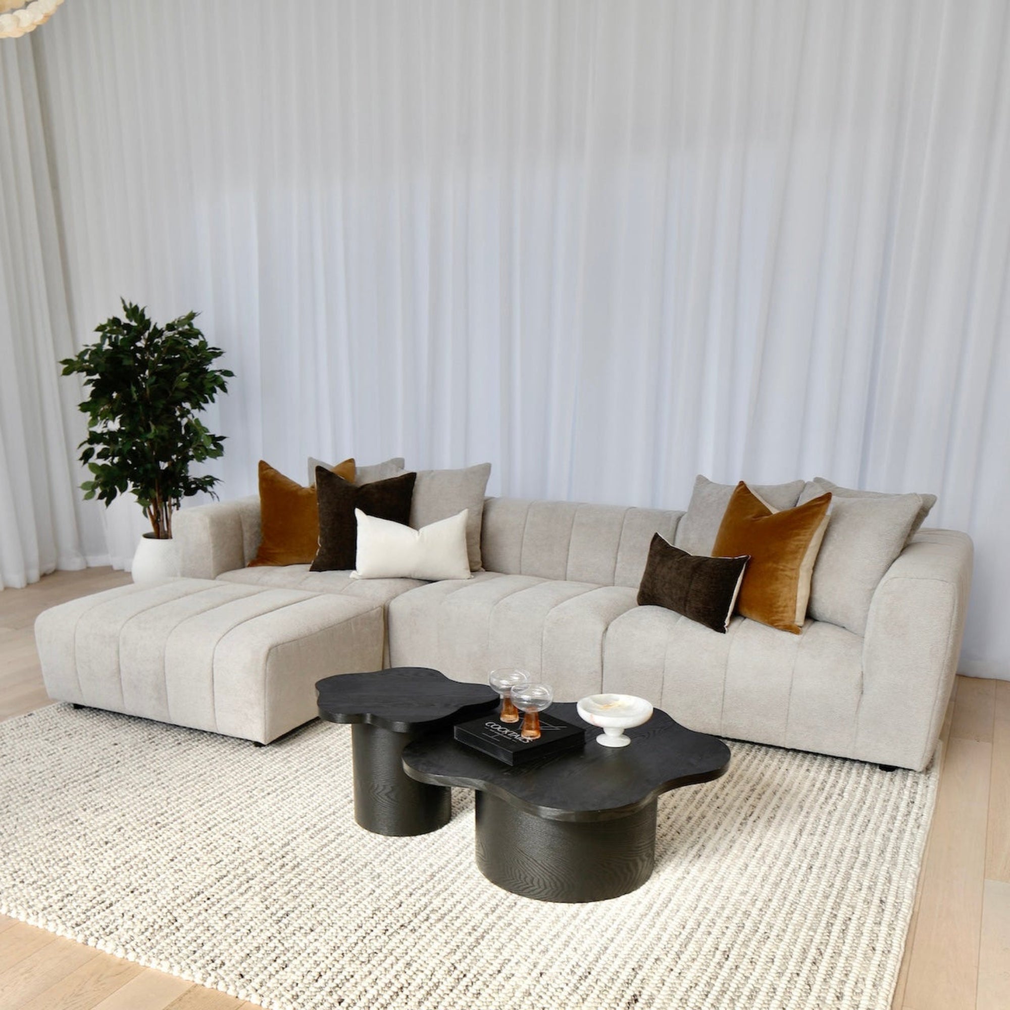 Buy Laurent 3 Seater with Chaise Cobblestone in Perth, Osborne Park ...