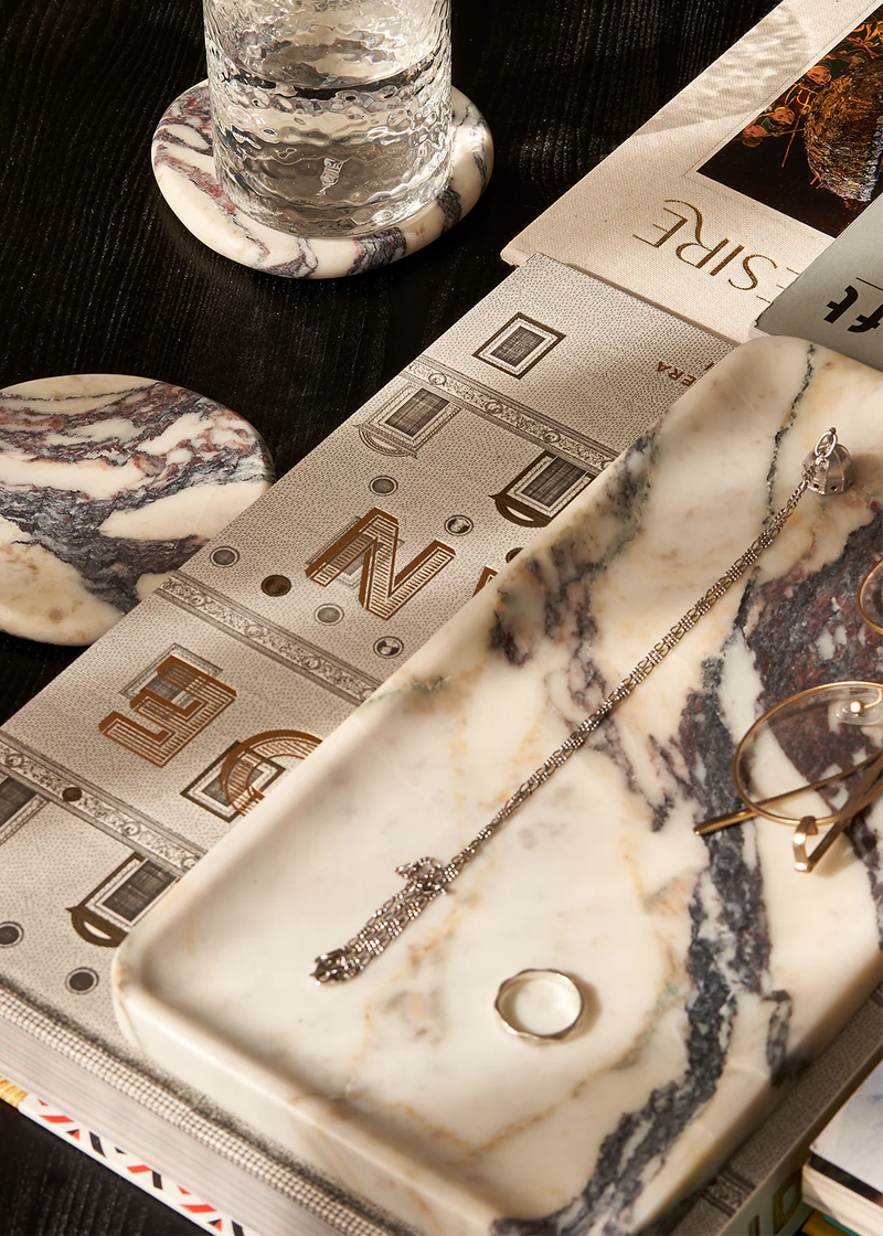 Linea Rectangle Marble Tray – The Furniture Gallery