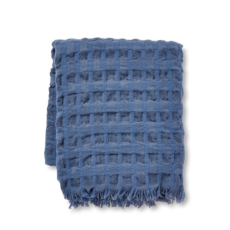 Buy Blake Waffle Throw Washed Blue in Perth, Osborne Park & Joondalup ...
