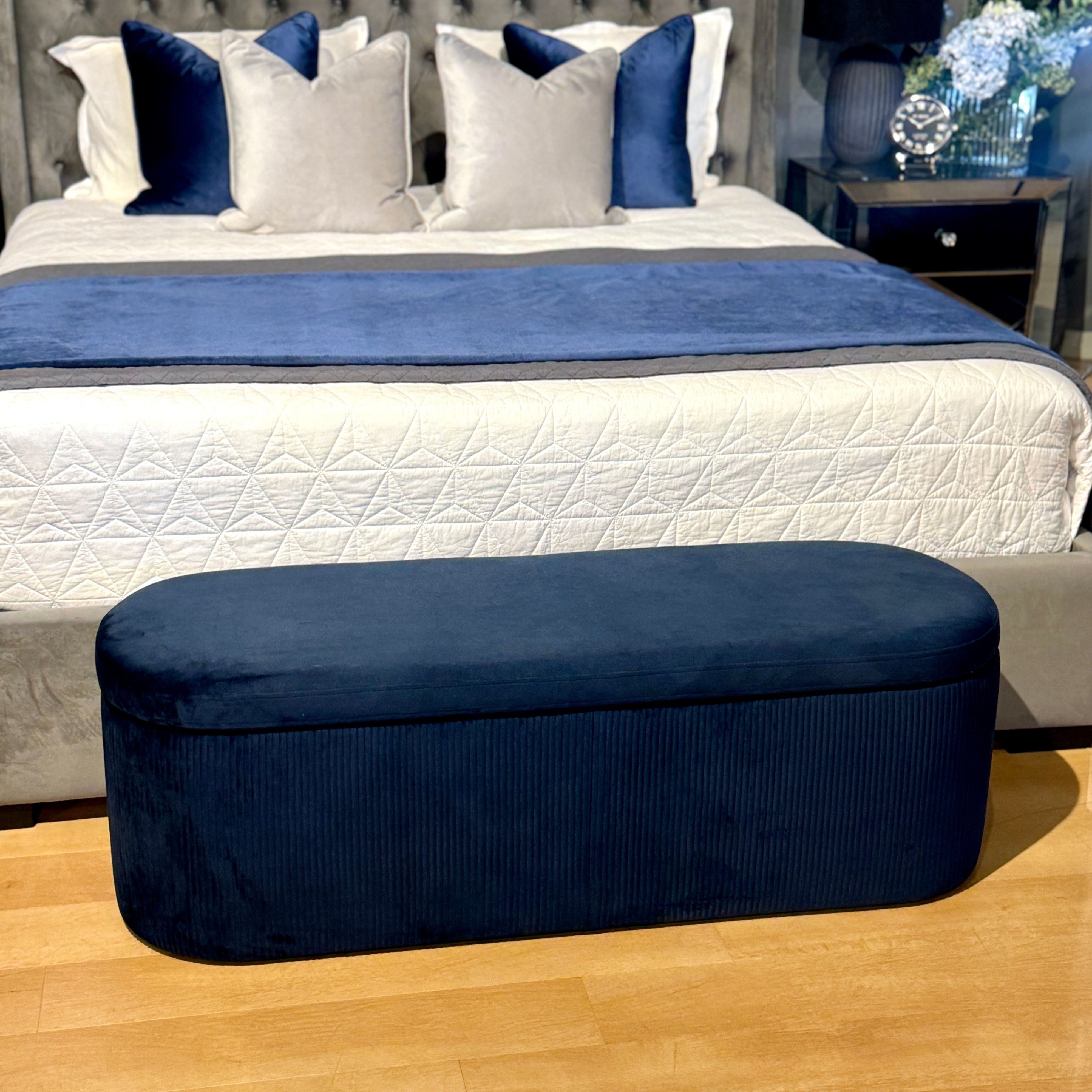 Edie Storage Bench - Blue – The Furniture Gallery